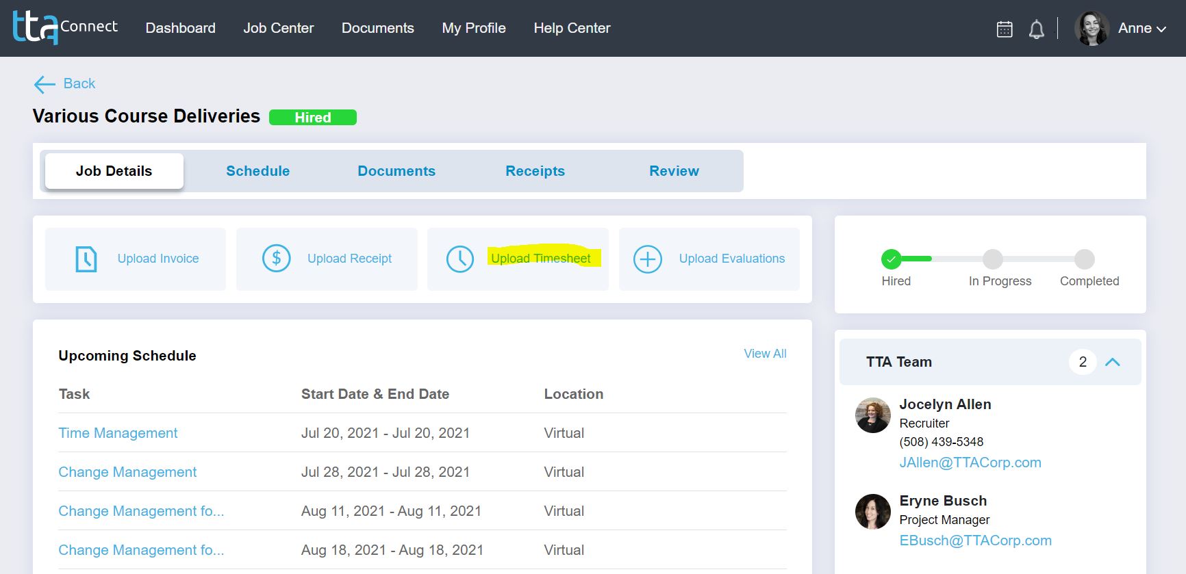 TTA Connect Help Center - Timesheets - TTA Connect Help Center