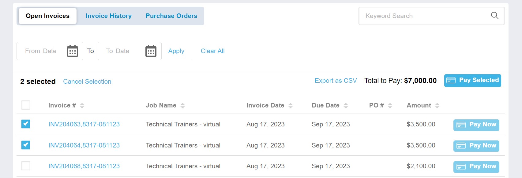 TTA Connect Help Center - Invoices - TTA Connect Help Center